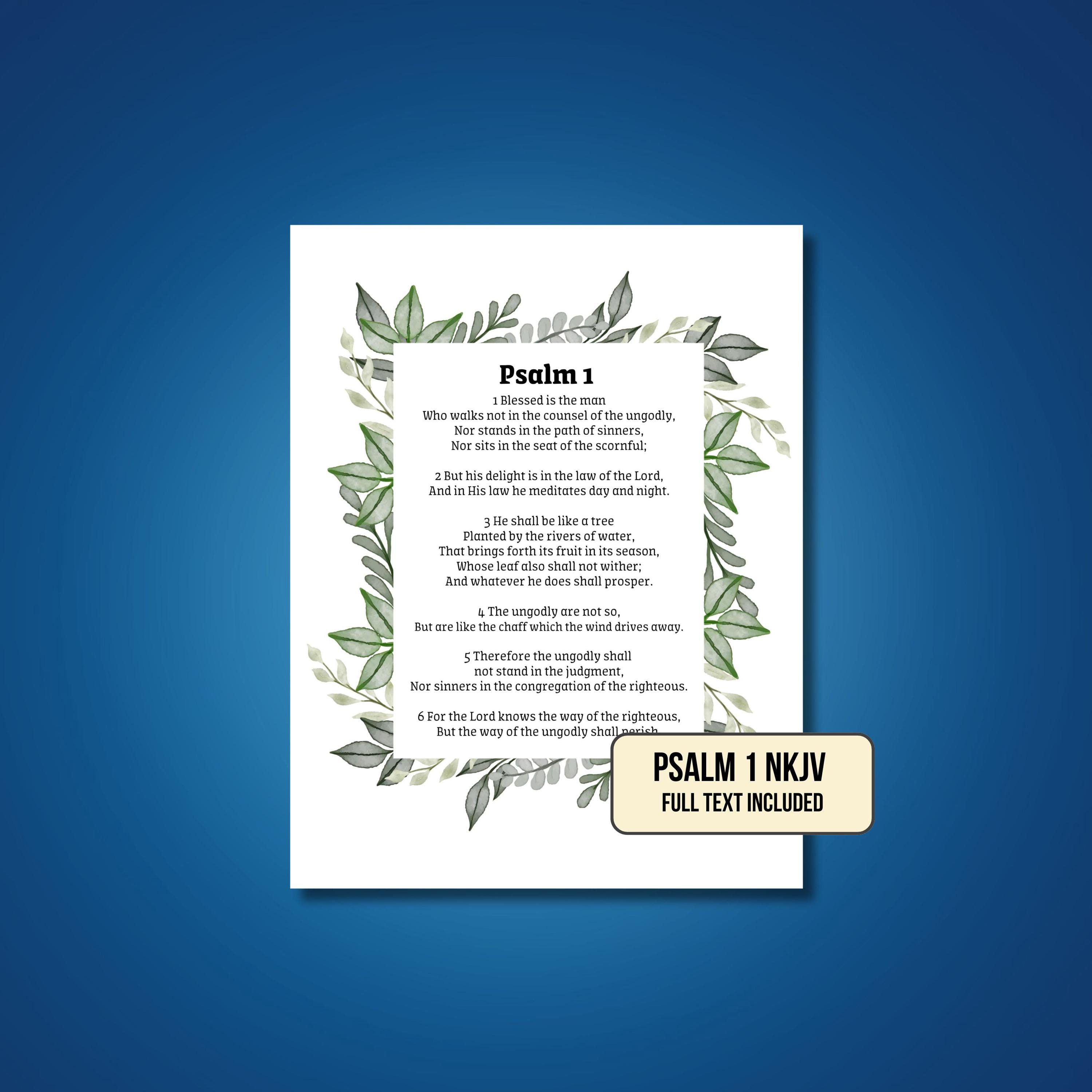 Printable Psalm 1 NKJV Scripture Cards & Full Text, Psalm Bible Verse ...