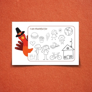 I Am Thankful for Printable Cards, Thanksgiving Activity, Turkey ...