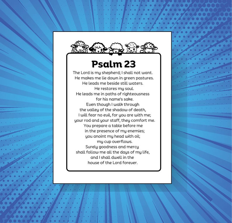 Printable Psalm 23 Scripture Full Text, the Lord is My Shepherd, Bible ...