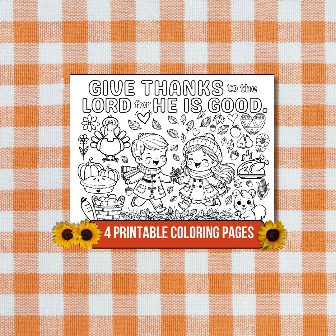 4 Printable Thanksgiving Coloring Pages, Bible Verse Coloring Sheets ...