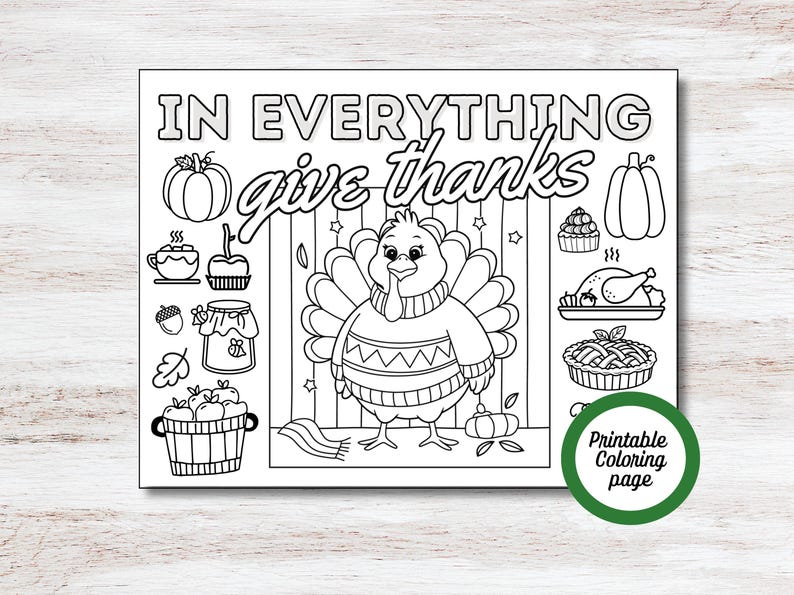 Printable Thanksgiving Coloring Page, Bible Verse Coloring Sheet ...