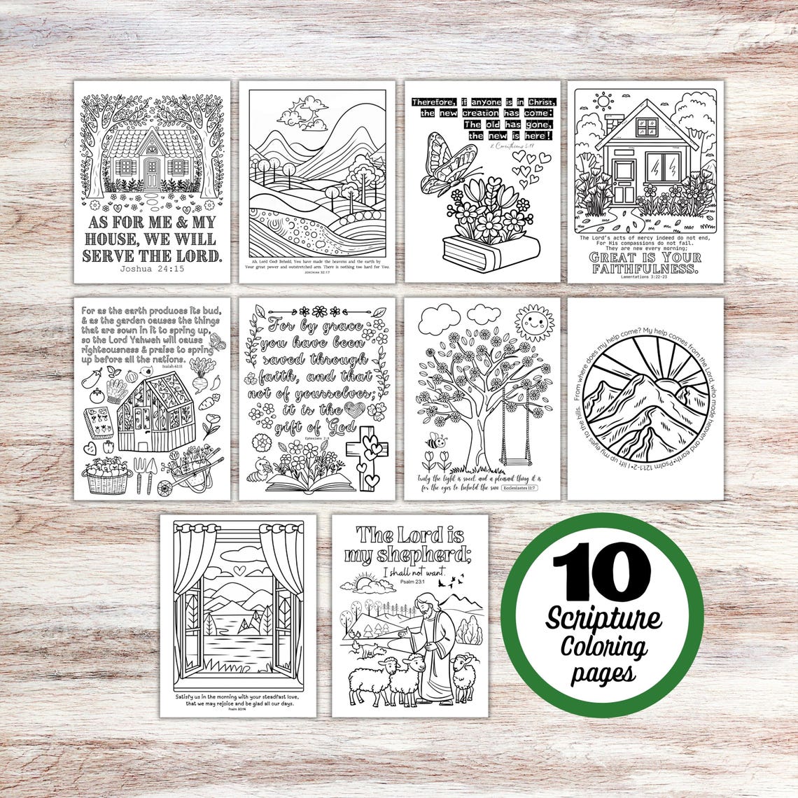 Bible Verse Coloring Pages: Christian Scripture, Spring Theme (PDF) - Etsy