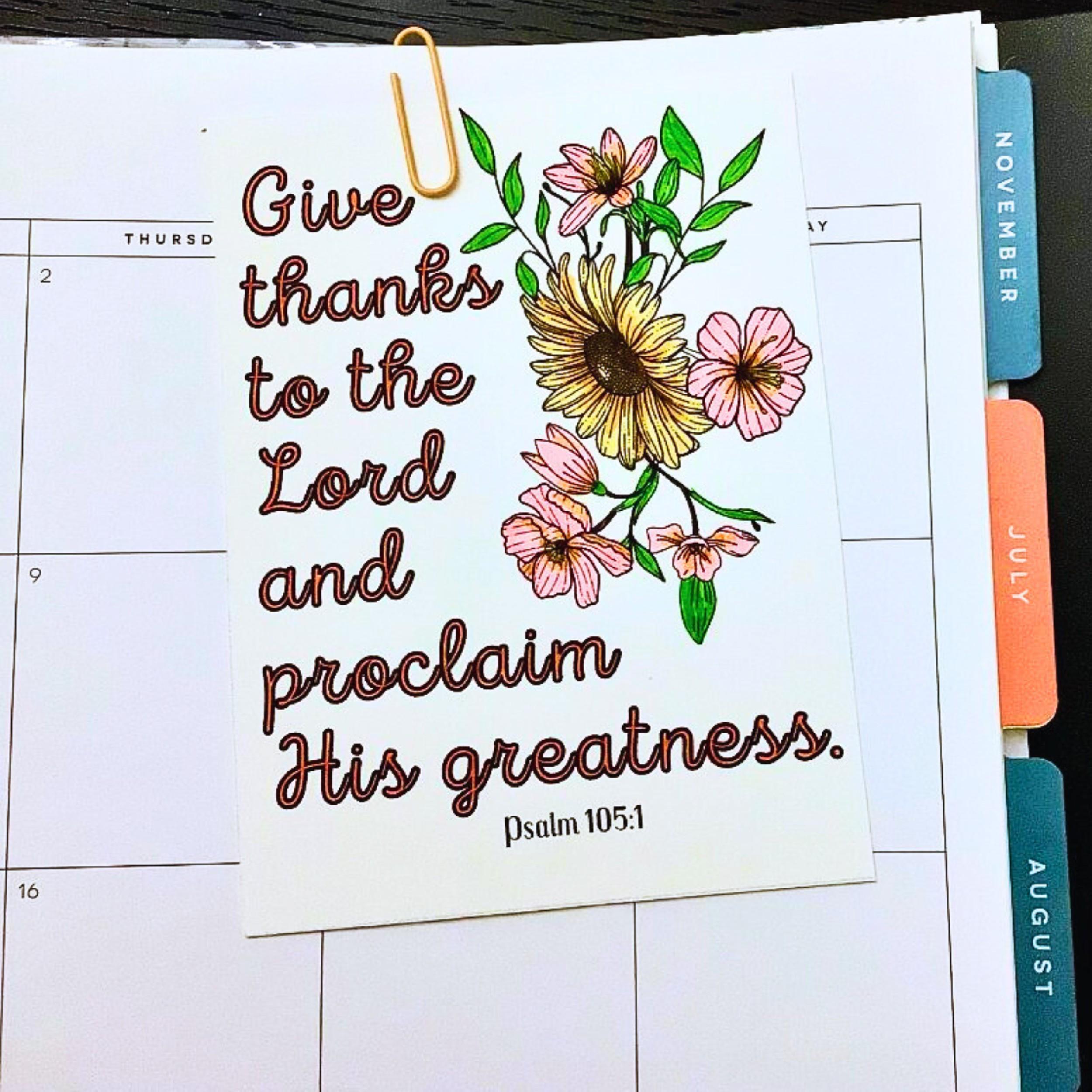 Printable Psalms Scripture Coloring Cards, 24 Christian Floral Coloring ...
