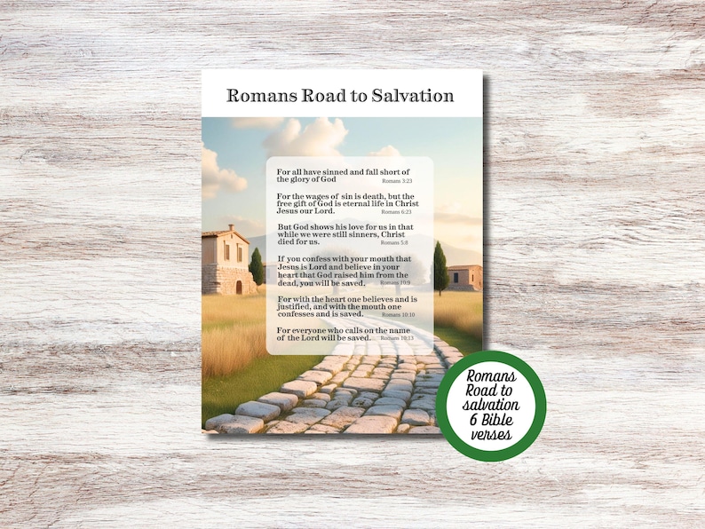 Romans Road to Salvation Scripture Cards: ESV Bible Verses (PDF) - Etsy