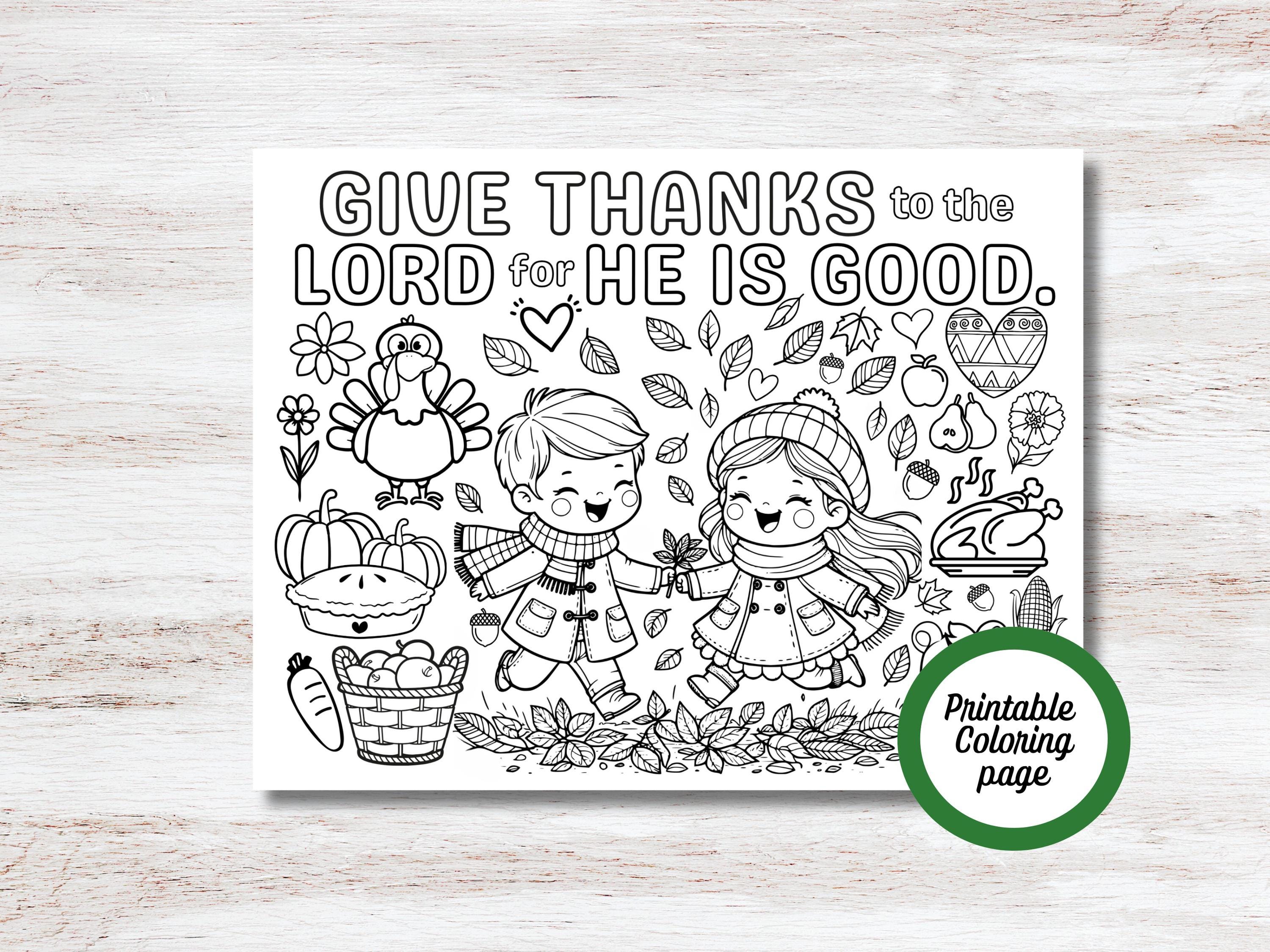 4 Printable Thanksgiving Coloring Pages, Bible Verse Coloring Sheets ...