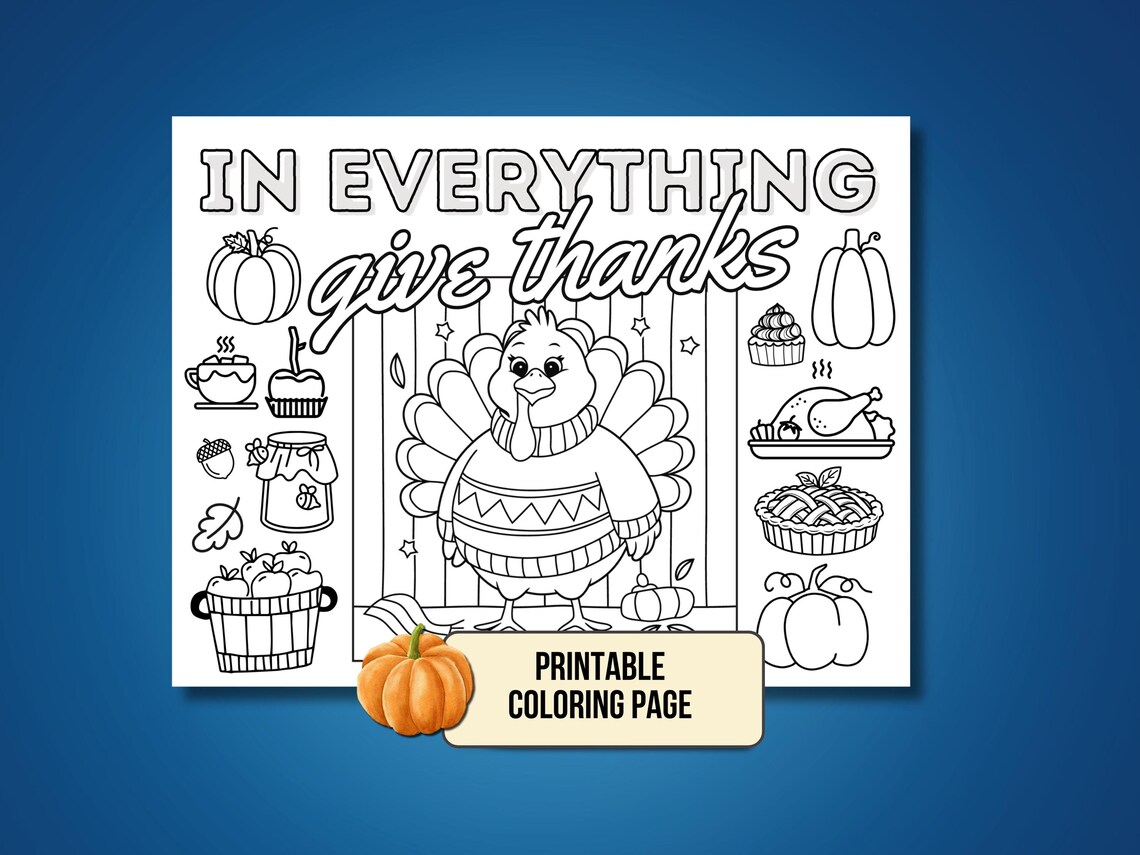 Printable Thanksgiving Coloring Page, Bible Verse Coloring Sheet ...