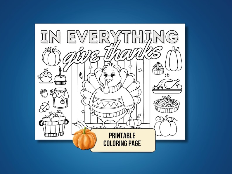 Printable Thanksgiving Coloring Page, Bible Verse Coloring Sheet ...