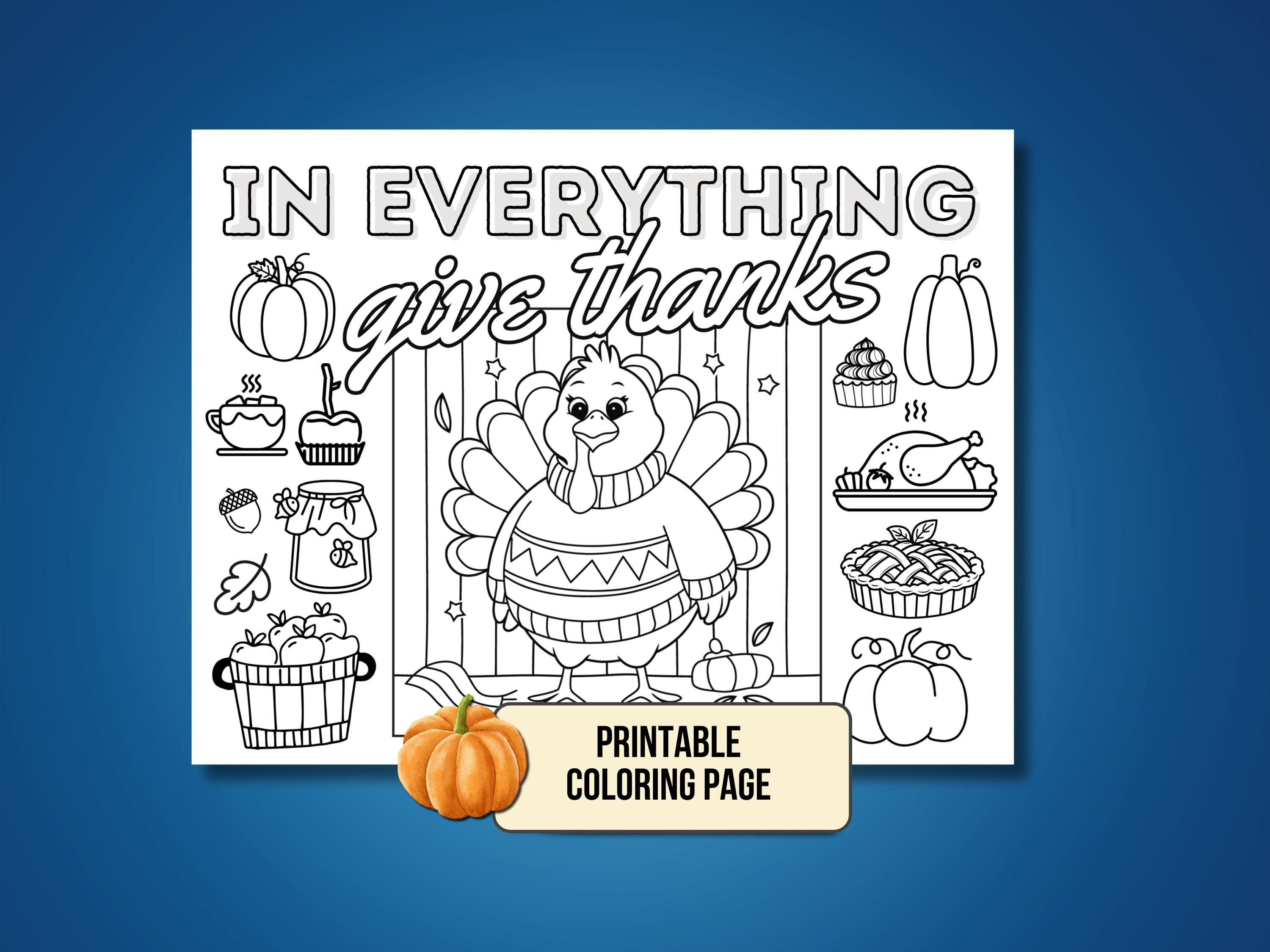Printable Thanksgiving Coloring Page, Bible Verse Coloring Sheet ...