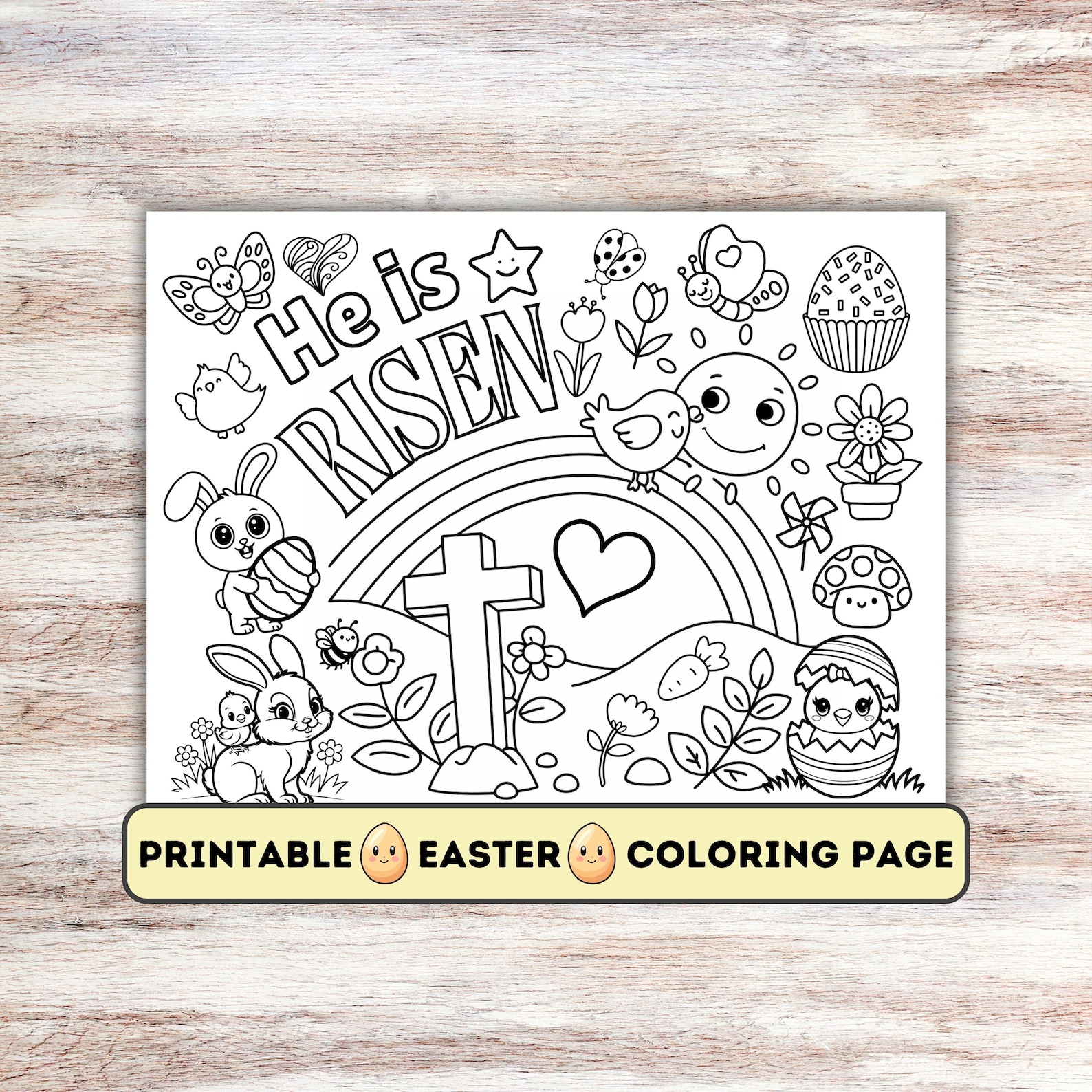 Printable Easter Coloring Page, Bible Verse Coloring Sheet, Sunday ...