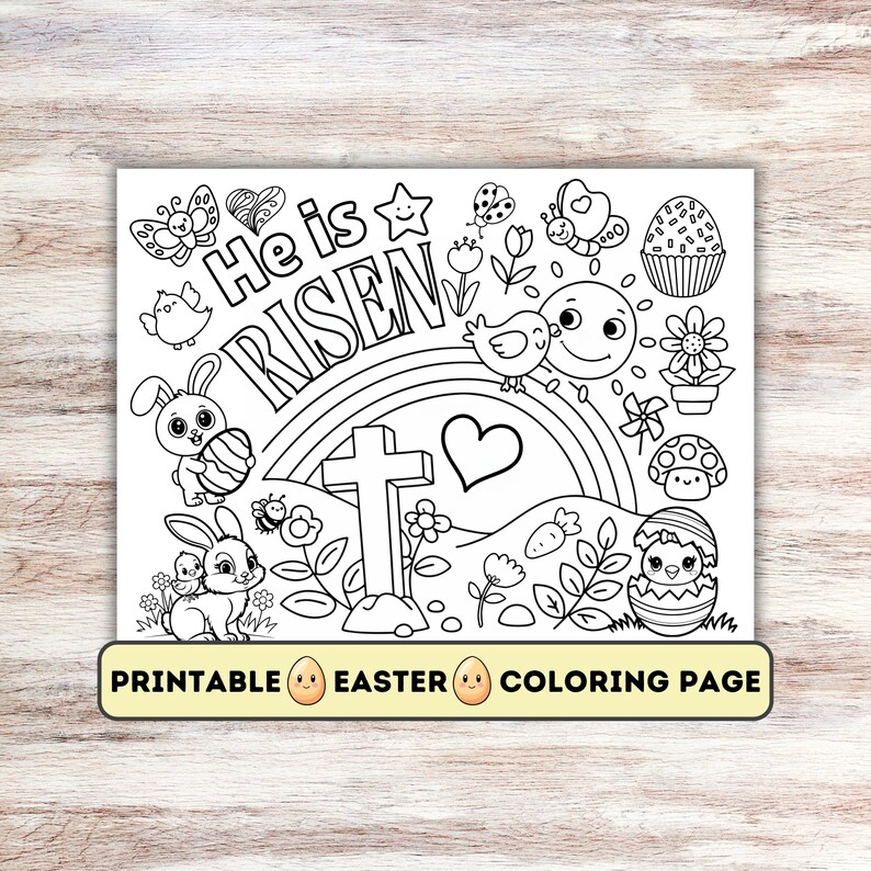 Printable Easter Coloring Page, Bible Verse Coloring Sheet, Sunday ...