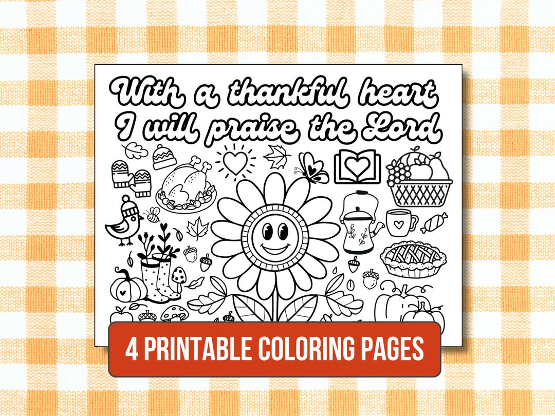 4 Printable Thanksgiving Coloring Pages, Bible Verse Coloring Sheets ...