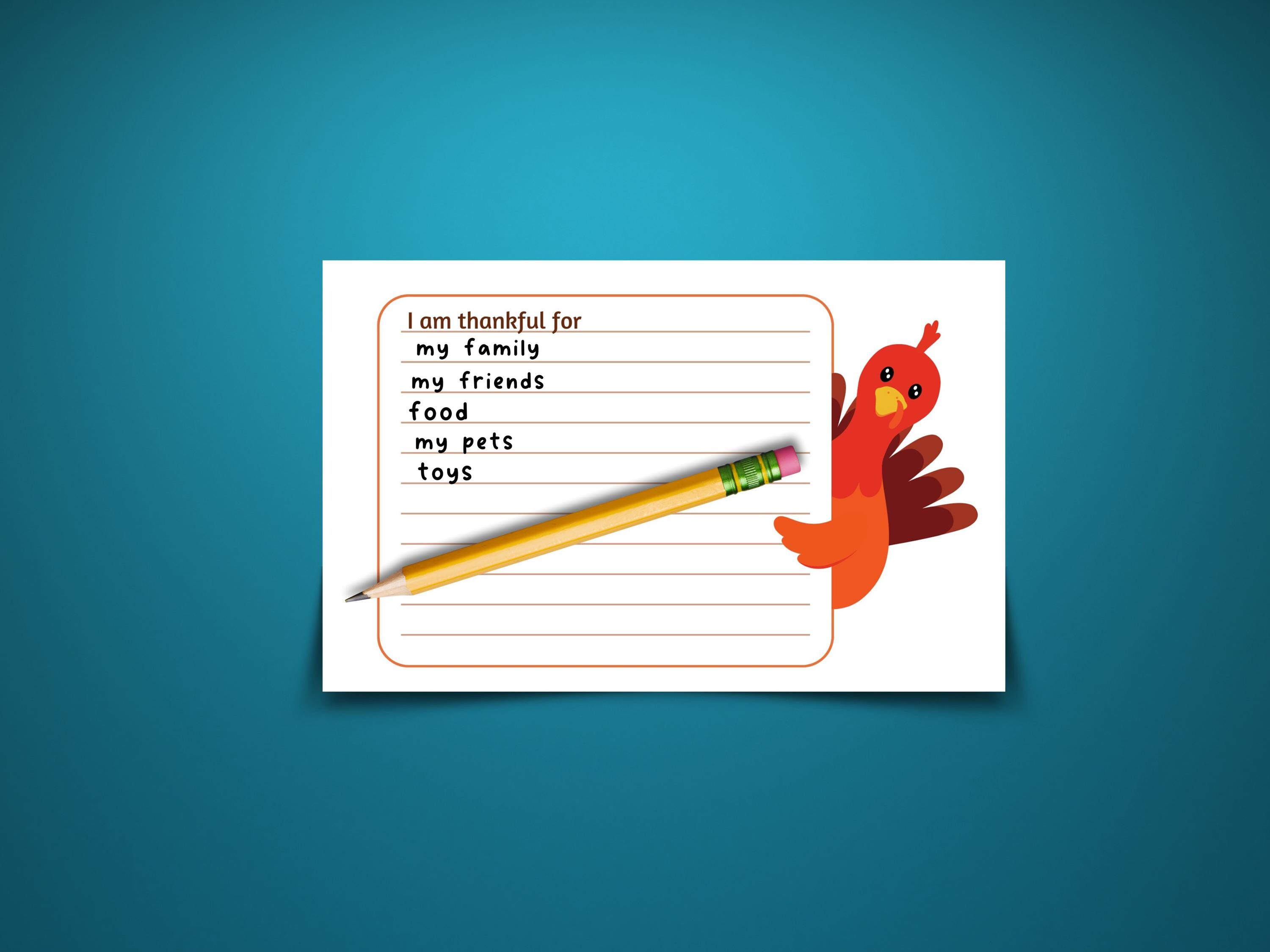 I Am Thankful for Printable Cards, Thanksgiving Activity, Turkey ...