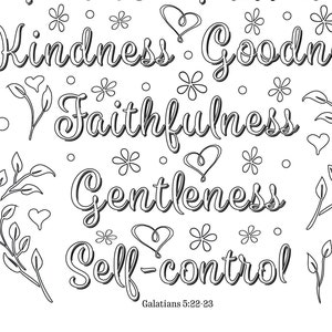 Bible Verse Coloring Page, "the Fruit of the Spirit", Instant Digital ...