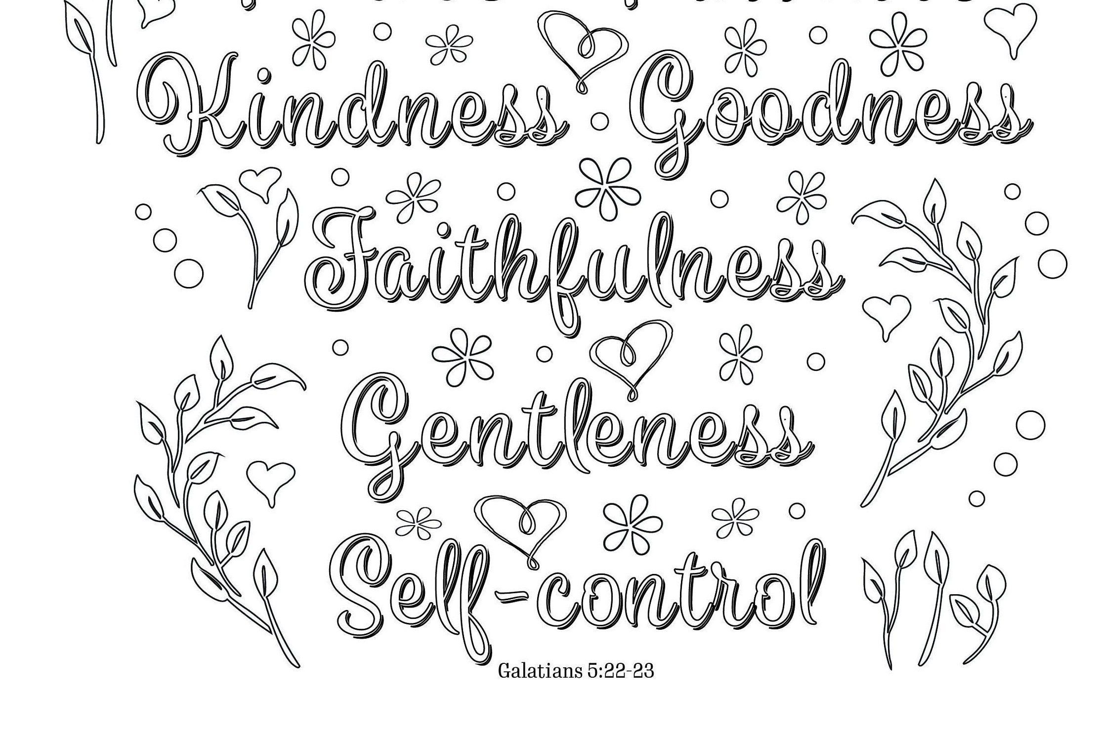 Bible Verse Coloring Page, "the Fruit of the Spirit", Instant Digital ...