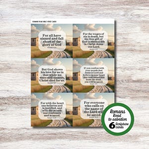 Romans Road to Salvation Scripture Cards: ESV Bible Verses (PDF) - Etsy