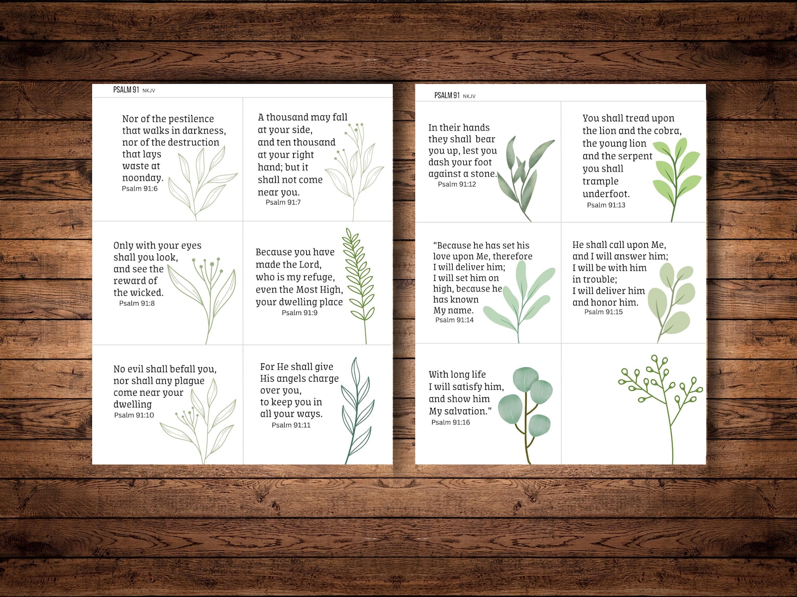 Psalm 91 Scripture Cards, Printable Psalm 91 Bible Cards & Full Text ...
