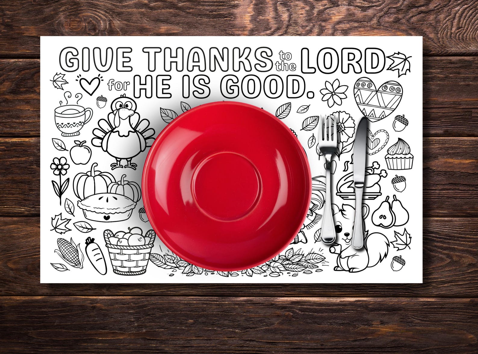 Printable Placemat, Thanksgiving Dinner Placemat, Bible Verse Coloring ...