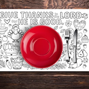 Printable Placemat, Thanksgiving Dinner Placemat, Bible Verse Coloring ...