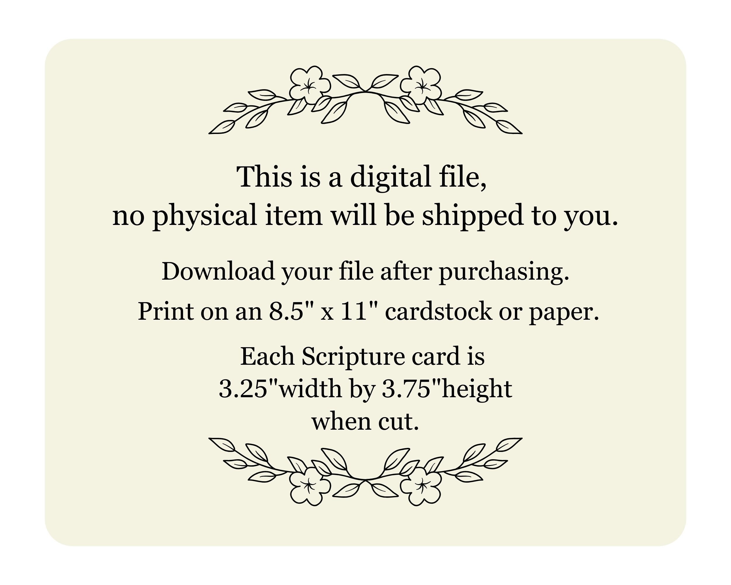 Printable Bible Verse Cards: Scripture Memory (PDF Download) - Etsy