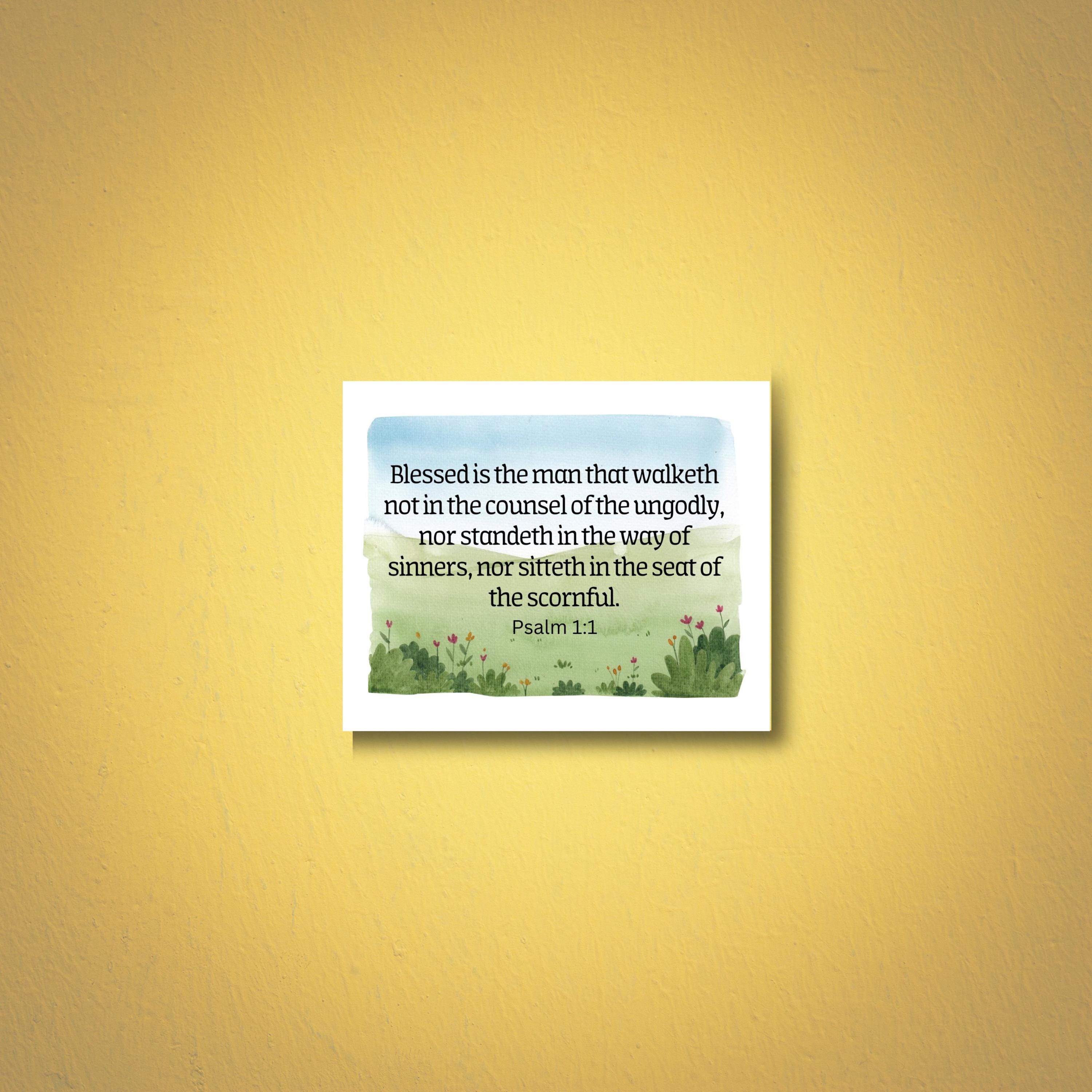 Printable Psalm 1 KJV Scripture Cards & Full Text, Psalm 1 Bible Verse ...