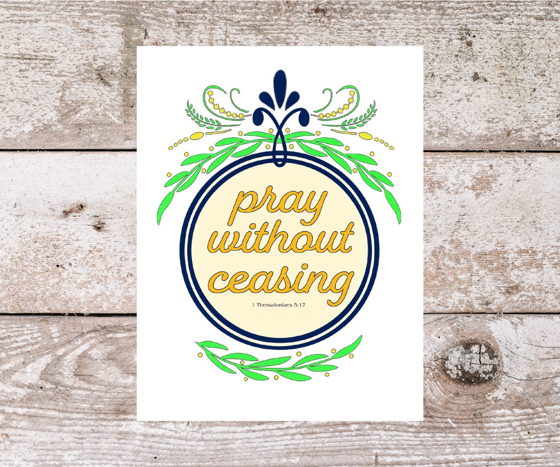 Bible Verse Coloring Page, pray Without Ceasing, Instant Digital PDF ...