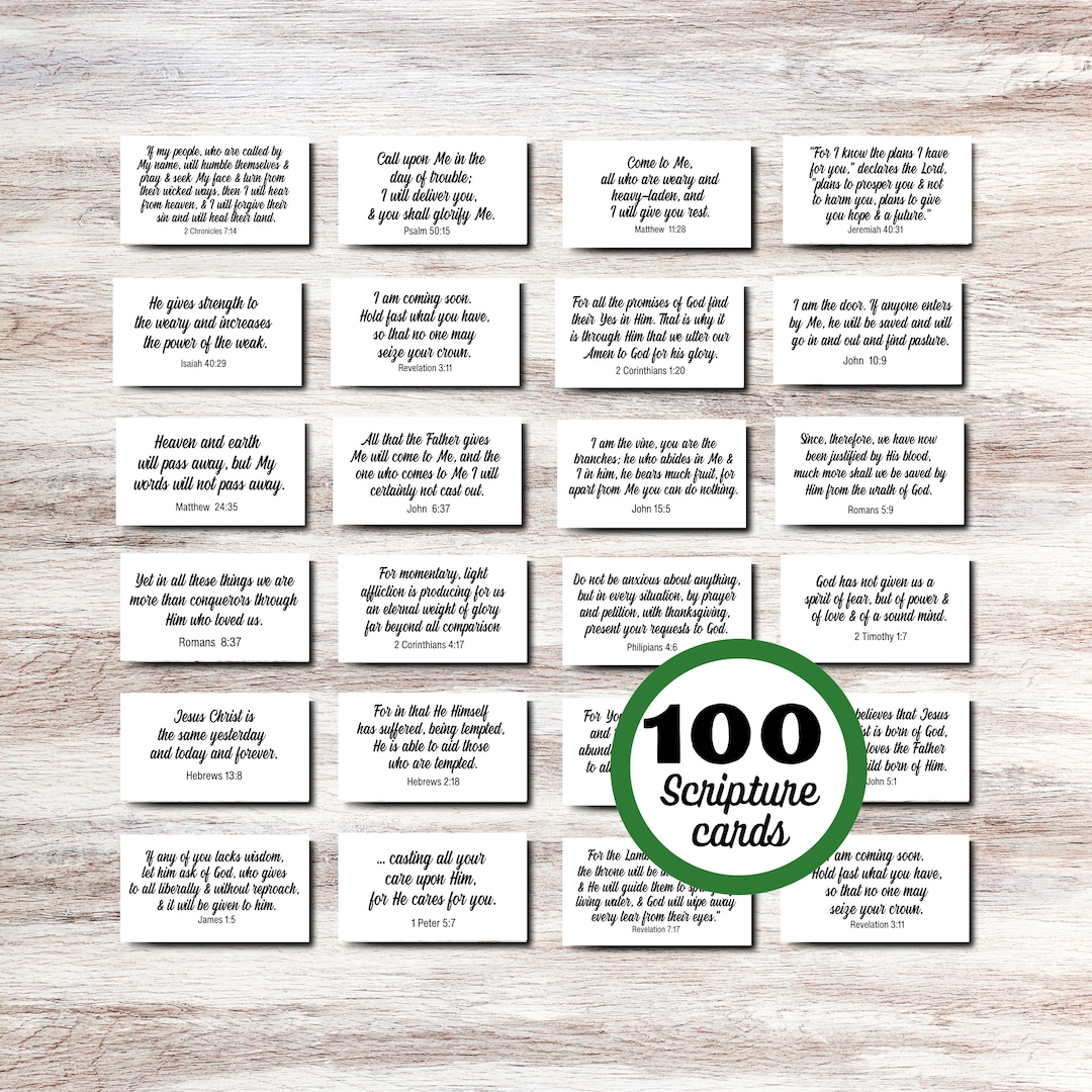 Printable Scripture Cards, 100 Bibles Verses, God’s Promises Scripture ...