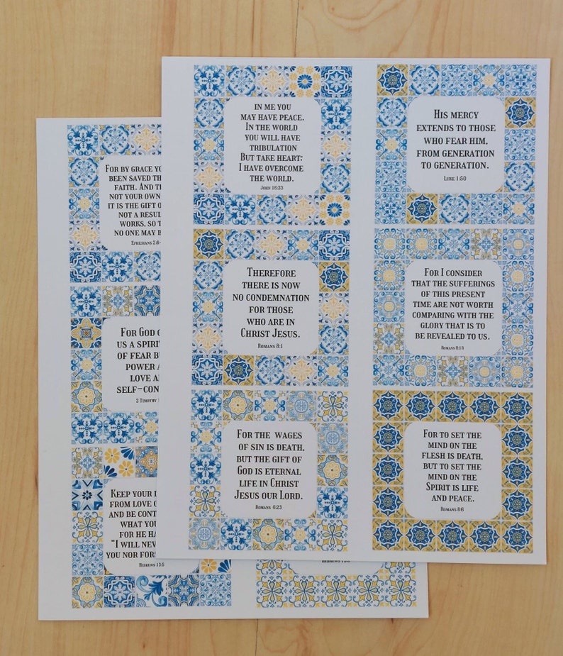 Scripture Cards Tile Design, Printable Bible Verse Cards, God's ...