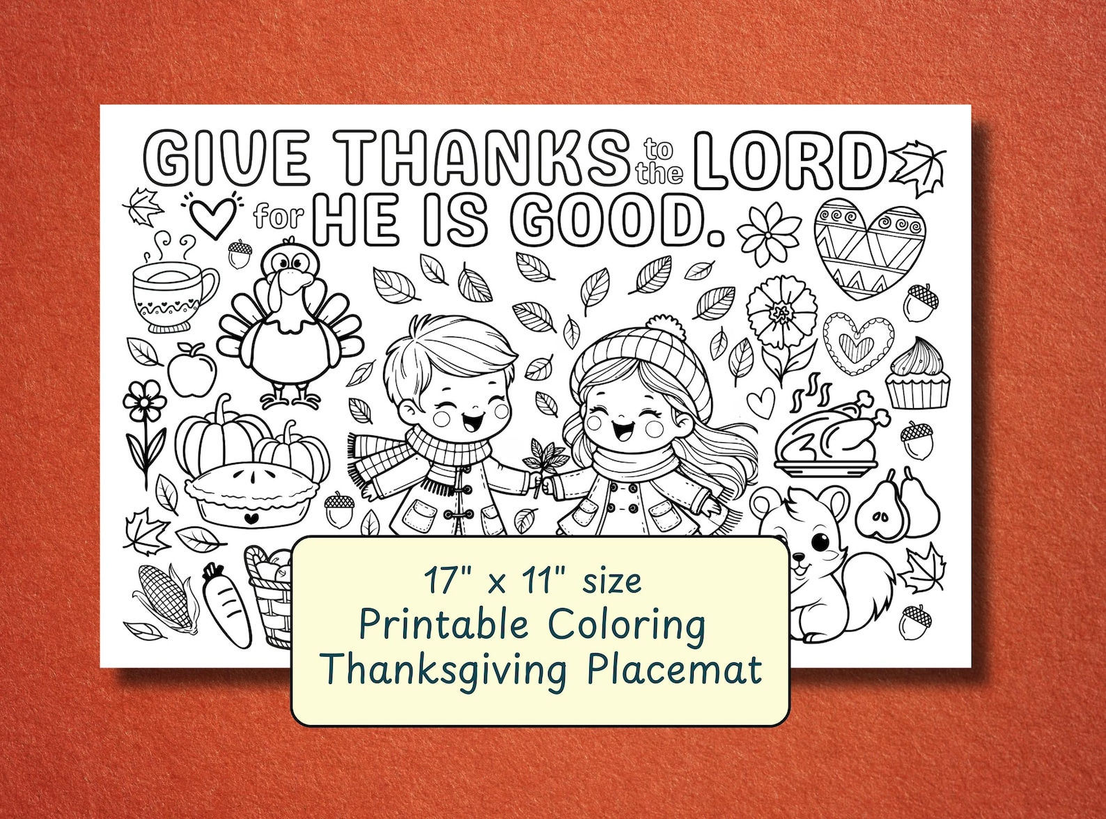 Printable Placemat, Thanksgiving Dinner Placemat, Bible Verse Coloring ...