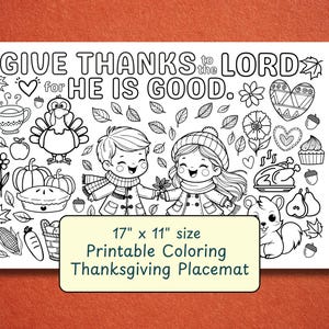 Printable Placemat, Thanksgiving Dinner Placemat, Bible Verse Coloring ...