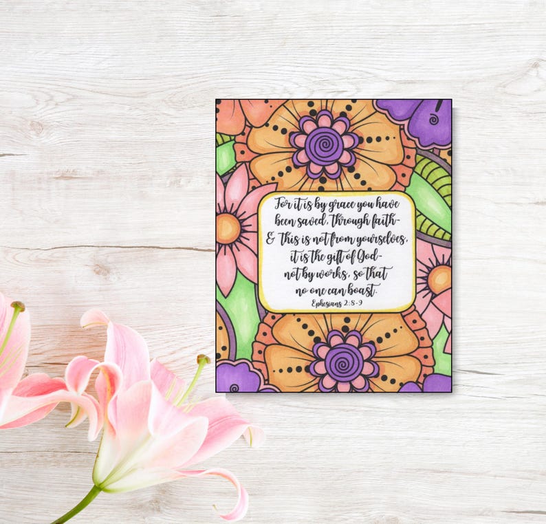 12 Printable Scripture Coloring Cards, Bible Verse Cards to Color ...