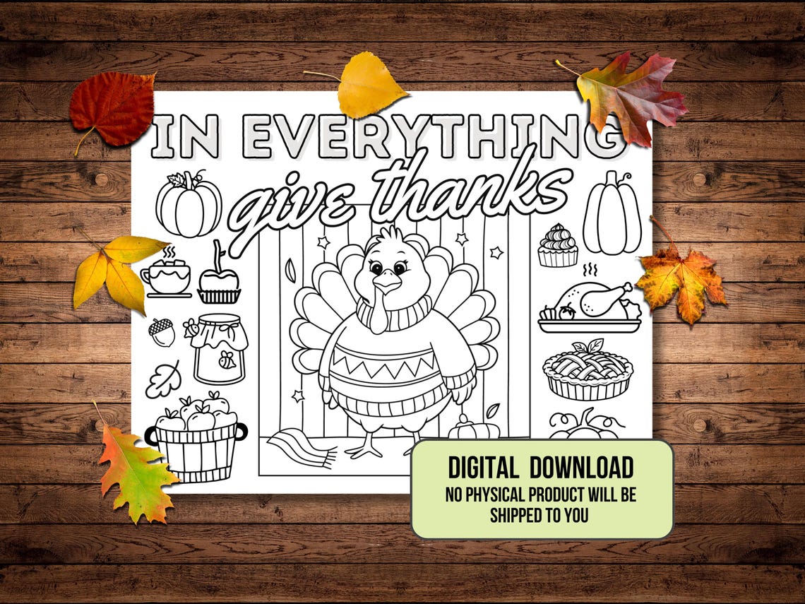 Printable Thanksgiving Coloring Page, Bible Verse Coloring Sheet ...