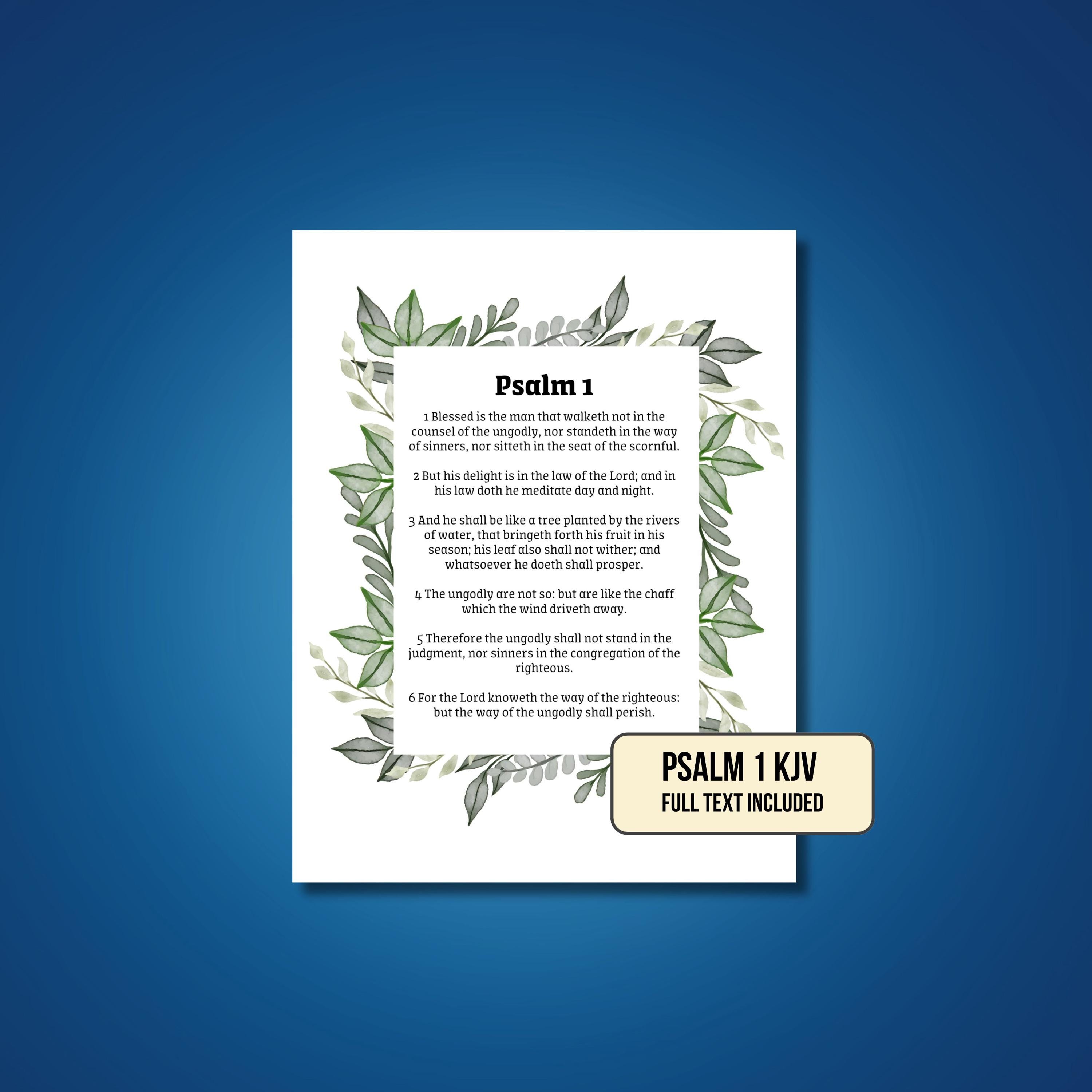 Printable Psalm 1 KJV Scripture Cards & Full Text, Psalm 1 Bible Verse ...