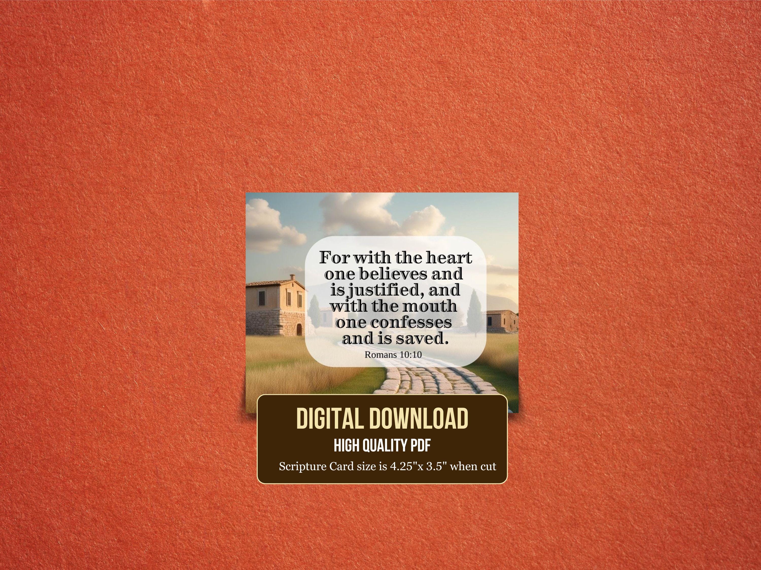 Romans Road to Salvation Scripture Cards: ESV Bible Verses (PDF) - Etsy