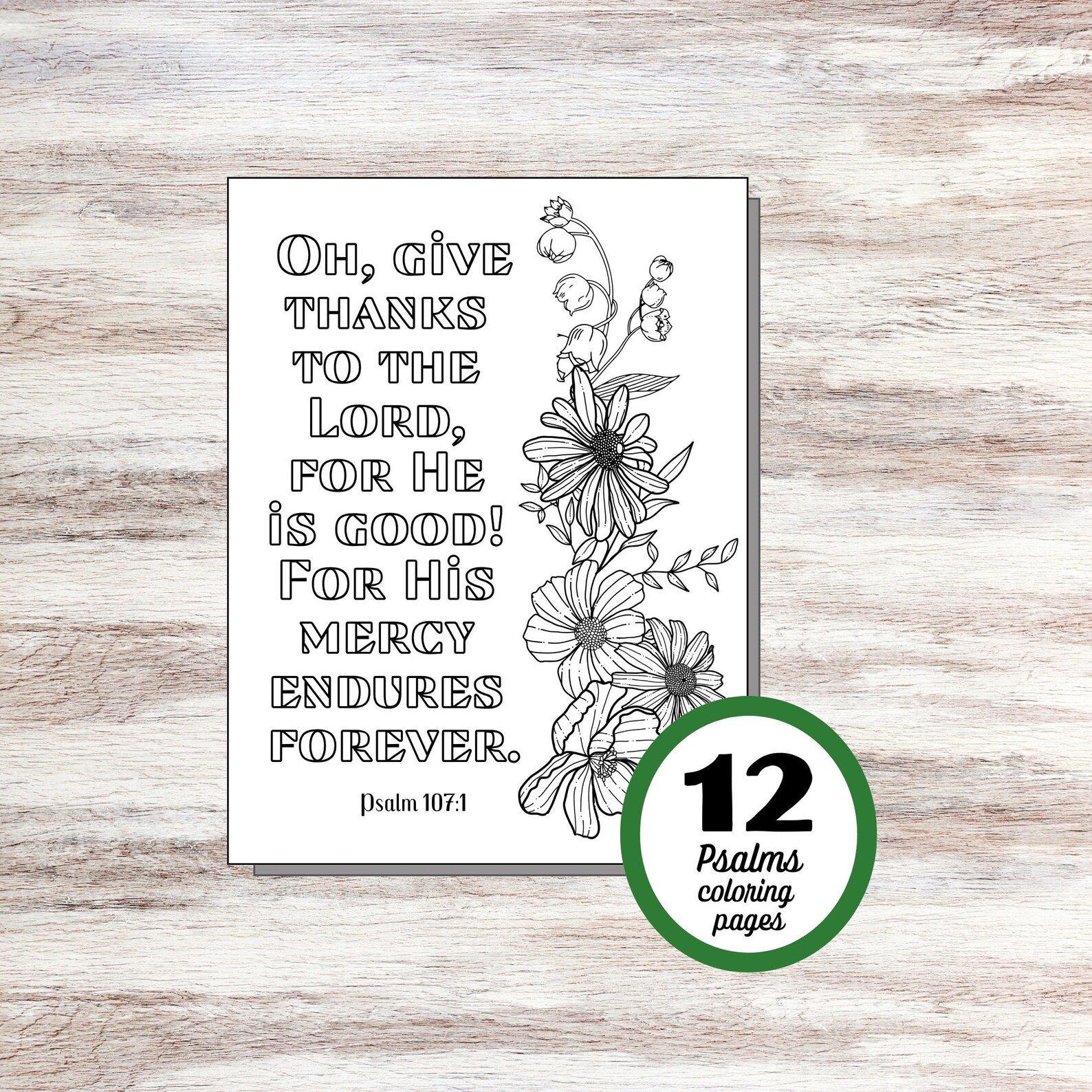 12 Psalms Coloring Pages Printable Psalms Set 1 Bible Verses Christian ...