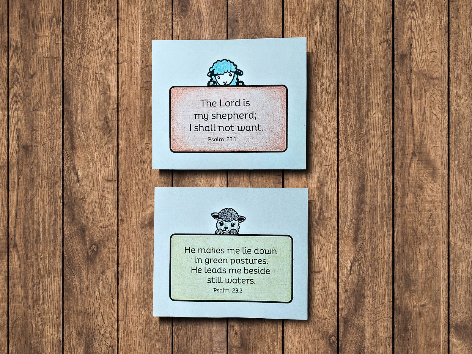 Psalm 23 Scripture Card Printable, Bible Memory Verse Cards, Kid's ...