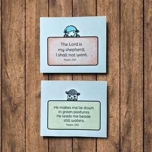 Psalm 23 Scripture Card Printable, Bible Memory Verse Cards, Kid's ...
