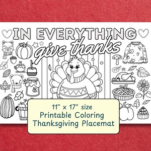 Printable Placemat, Thanksgiving Dinner Placemat, Bible Verse Coloring ...