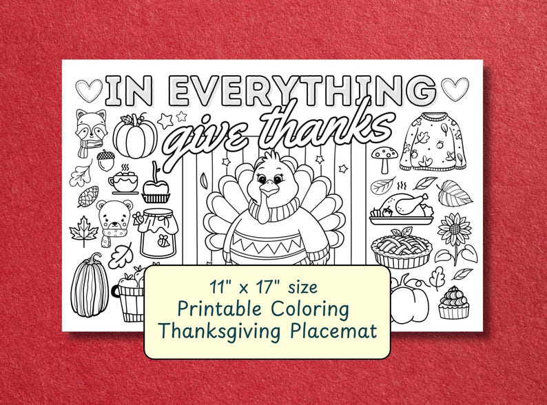 Printable Placemat, Thanksgiving Dinner Placemat, Bible Verse Coloring ...