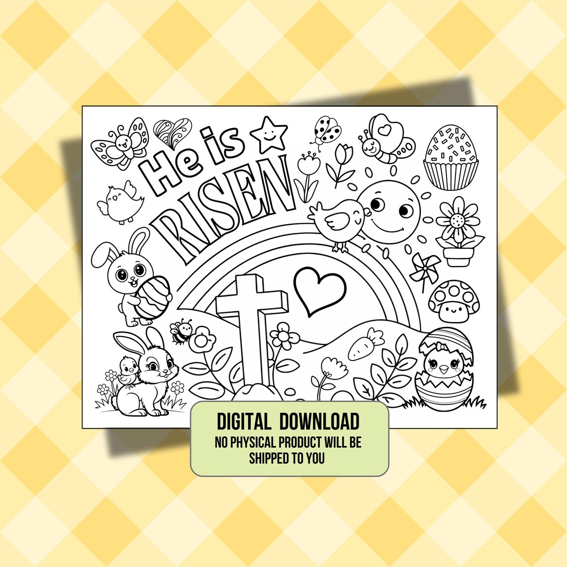 Printable Easter Coloring Page, Bible Verse Coloring Sheet, Sunday ...