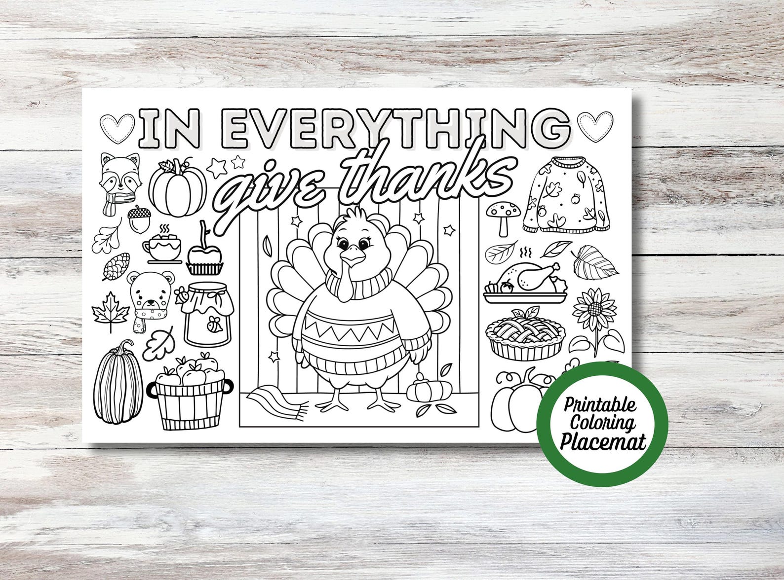 Printable Placemat, Thanksgiving Dinner Placemat, Bible Verse Coloring ...
