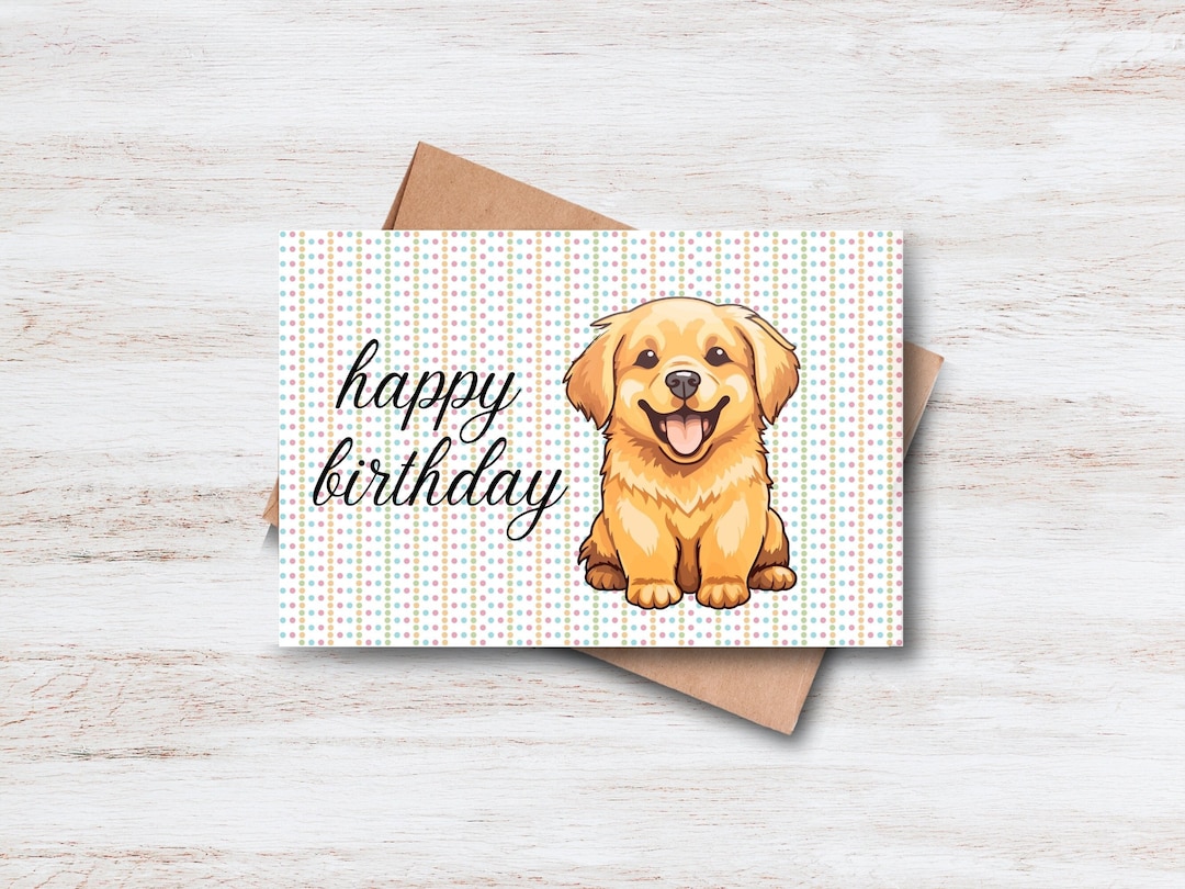 Printable Puppy Birthday Card, Happy Birthday Card, Dog Lover Birthday ...