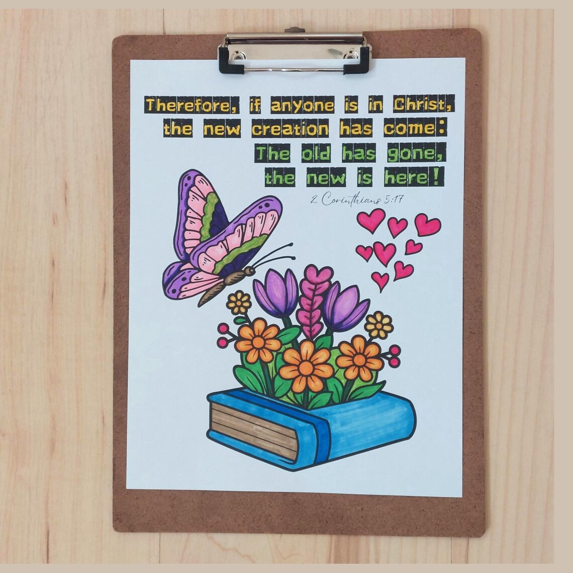 Bible Verse Coloring Pages: Christian Scripture, Spring Theme (PDF) - Etsy