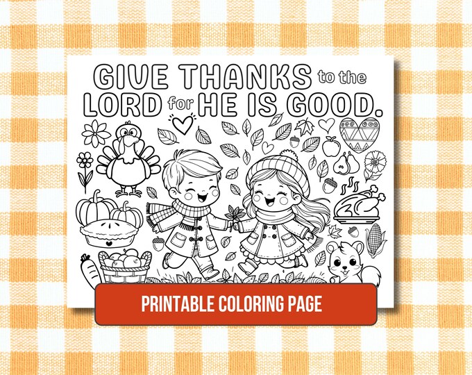 Give Thanks Coloring Page in Two Sizes: 8.5X11 and Bible Journaling Tip ...