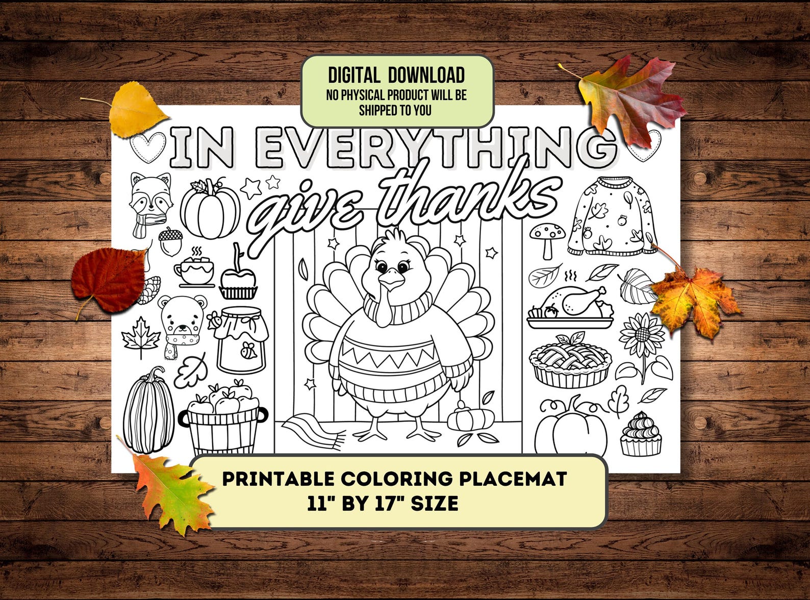 Printable Placemat, Thanksgiving Dinner Placemat, Bible Verse Coloring ...