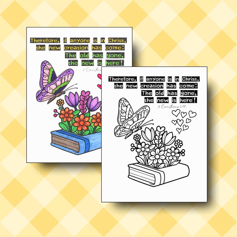 Bible Verse Coloring Pages: Christian Scripture, Spring Theme (PDF) - Etsy