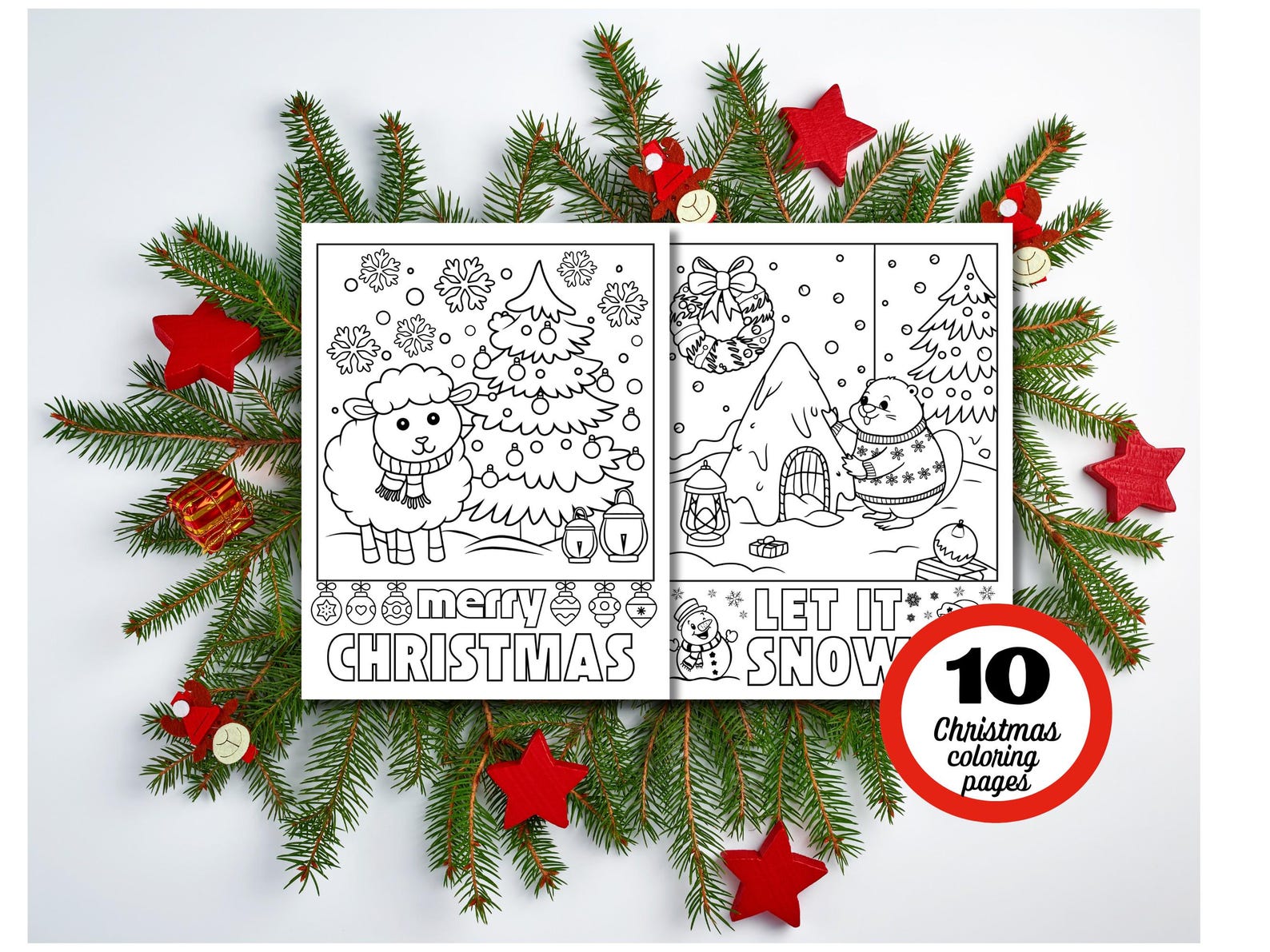 Christmas Coloring Pages, 10 Printable Christmas Coloring Sheets ...