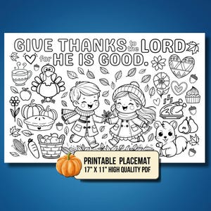 Printable Placemat, Thanksgiving Dinner Placemat, Bible Verse Coloring ...