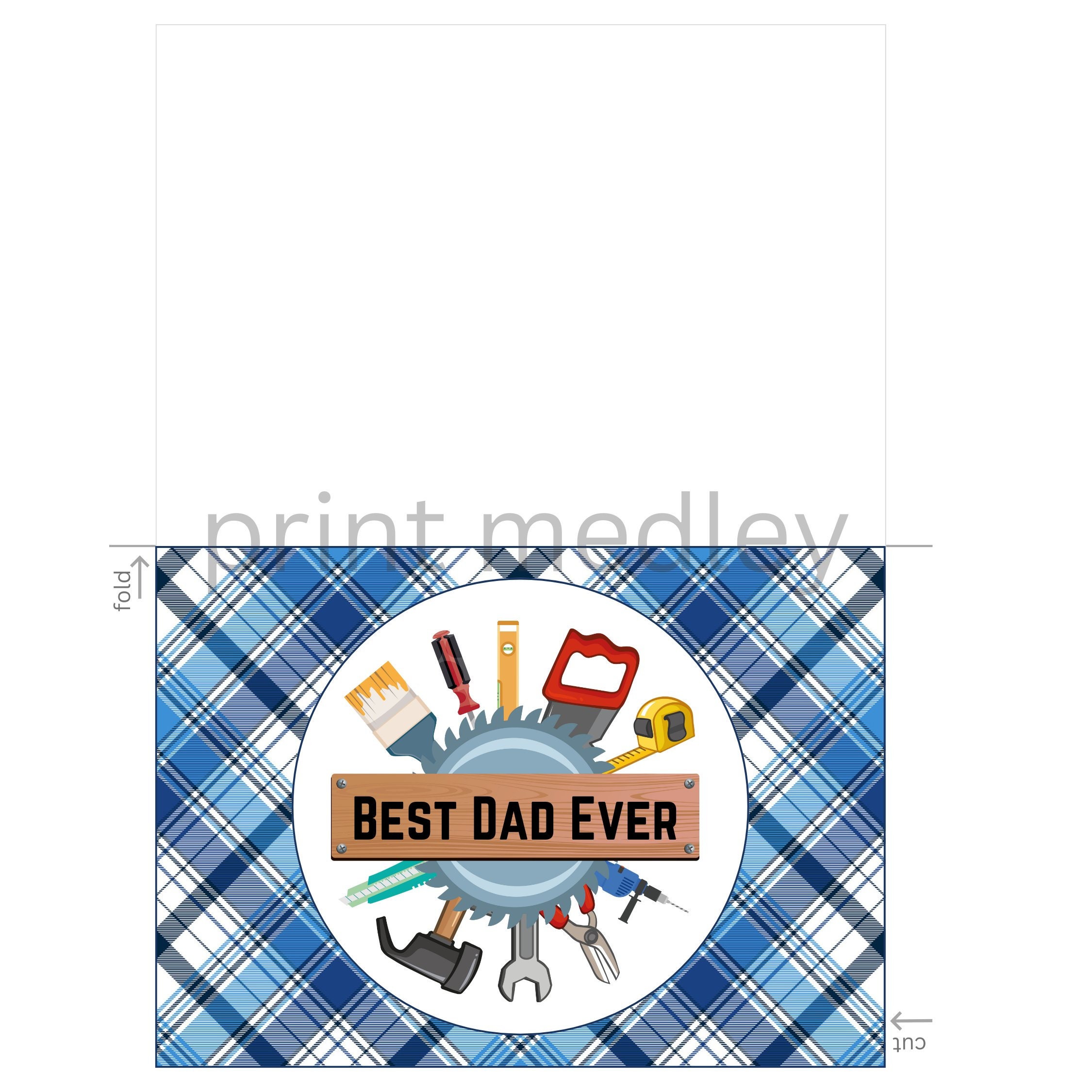 Printable Fathers Day Card Dads Birthday Card Handyman Dad Card Best Dad Ever Card 7x5