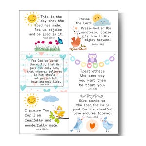 Printable Kids Scripture Cards, Bible Verse Cards, Lunchbox Notes ...