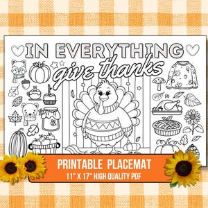 Printable Placemat, Thanksgiving Dinner Placemat, Bible Verse Coloring ...
